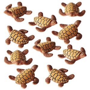 10 pack sea turtle miniature turtle statue resin figurines fairy garden accessories cake toppers decorations diy for succulent planter moss landscape terrarium home outdoor décor (10, sea turtle)