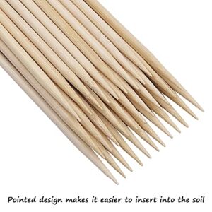 Bamboo Plant Stakes,HAINANSTRY Wood Plant Supports,Natural Bamboo Sticks for Plants/Floral/Potted Plant,Wooden Sign Posting Garden Sticks - 16 Inches 25 Pack