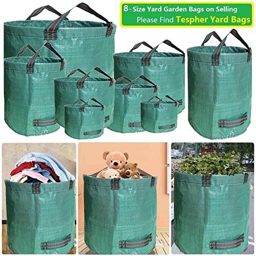 Professional 2-Pack 137 Gallon Lawn Garden Bags (D34, H34 inches) Yard Waste Bags with Coated Gloves - Large Reusable Yard Leaf Bags 4 Handles,Gardening Clippings Bags,Leaf Container,Trash Bags