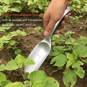 Bend-Proof Garden Trowel Tools with Sharp Edge, Rust Proof Small Gardening Hand Shovel, One-Piece Aluminum Transplanter with Grading Mark, Lightweight Comfortable Ergonomic Handle