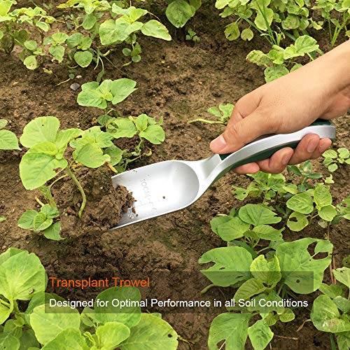 Bend-Proof Garden Trowel Tools with Sharp Edge, Rust Proof Small Gardening Hand Shovel, One-Piece Aluminum Transplanter with Grading Mark, Lightweight Comfortable Ergonomic Handle