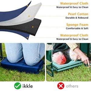 Garden Kneeler Seat and Bench Heavy Duty (Hold 330lbs-150kg), Upgraded Thicker & Wider Soft Detachable Kneeling Pad, Garden Kneeler & Stool with 2 Tool Pouches, Garden Gift for Women & Men, Navy Blue