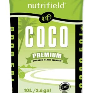 Coco Coir Premium RHP Certified Pre Buffered Pure Organic Coconut Coir Fiber Plant Grow Potting Soil 9 Quarts / 10 Liter / 2.6 Gallon Indoor/Outdoor Flower Vegetable Garden