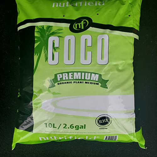 Coco Coir Premium RHP Certified Pre Buffered Pure Organic Coconut Coir Fiber Plant Grow Potting Soil 9 Quarts / 10 Liter / 2.6 Gallon Indoor/Outdoor Flower Vegetable Garden