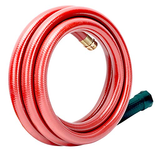 Solution4Patio Homes Garden 5/8 in. x 4 ft. Short Garden Hose Red Lead-in Hose Male/Female, No Leaking, Solid Brass Fitting for Water Softener, Dehumidifier, Vehicle Water Filter 12 Year Warranty