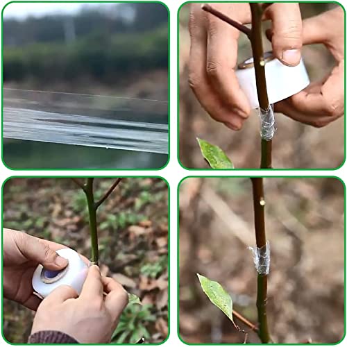 Garden Grafting Tape Plant Repair Tapes 3cm Grafting Film,Stretchable Self-Grafting Clear Film for Fruit,Floral,Tree and Plants Grafting Film Tool (2 PCS)