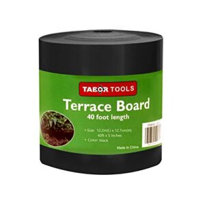 TABOR TOOLS Terrace Board, Landscape Edging Coil, Grass Barrier, Bender Board, Garden Liner,1/25" = 0.04" Inch Thin, 5 Inch High. ES21. (Black, 40 Ft)