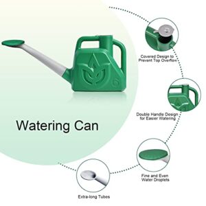 Watering Can for Indoor Outdoor Plants Garden Flower, 1.5 Gallon Modern Plastic Watering Cans with Removable Nozzle and Long Spout Ideal for Succulents, Outdoor, Gardening, Green