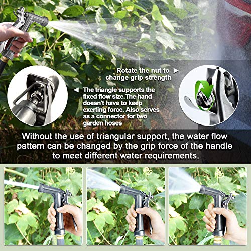 IRRIGLAD Hose Nozzles 2 Pack with More Durable 304 Stainless Steel Flexible Grey Pistol Water Sprayers for Garden Watering