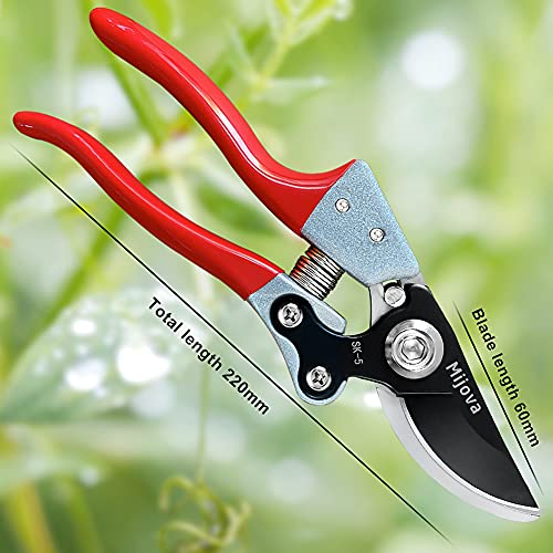 Garden Pruners, Heavy Duty Gardening Scissors Pruning Shears with Adjustable Thumb Lock, Handheld Gardening Tools Pruner, Stainless Steel Sharp Pruner Secateur (MJ001)