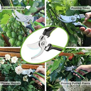 WORKPRO Garden Bypass Pruning Shears, 8.5" Garden Pruning Scissors with CRV Integral Forged Blades, Garden Clippers Hand Tools for Cutting and Trimming Bonsai, Branch, Herb, Rose, Flower