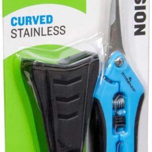 Hydrofarm HGPP400C Precision Curved Blade Pruners, 1-Pack, Blue