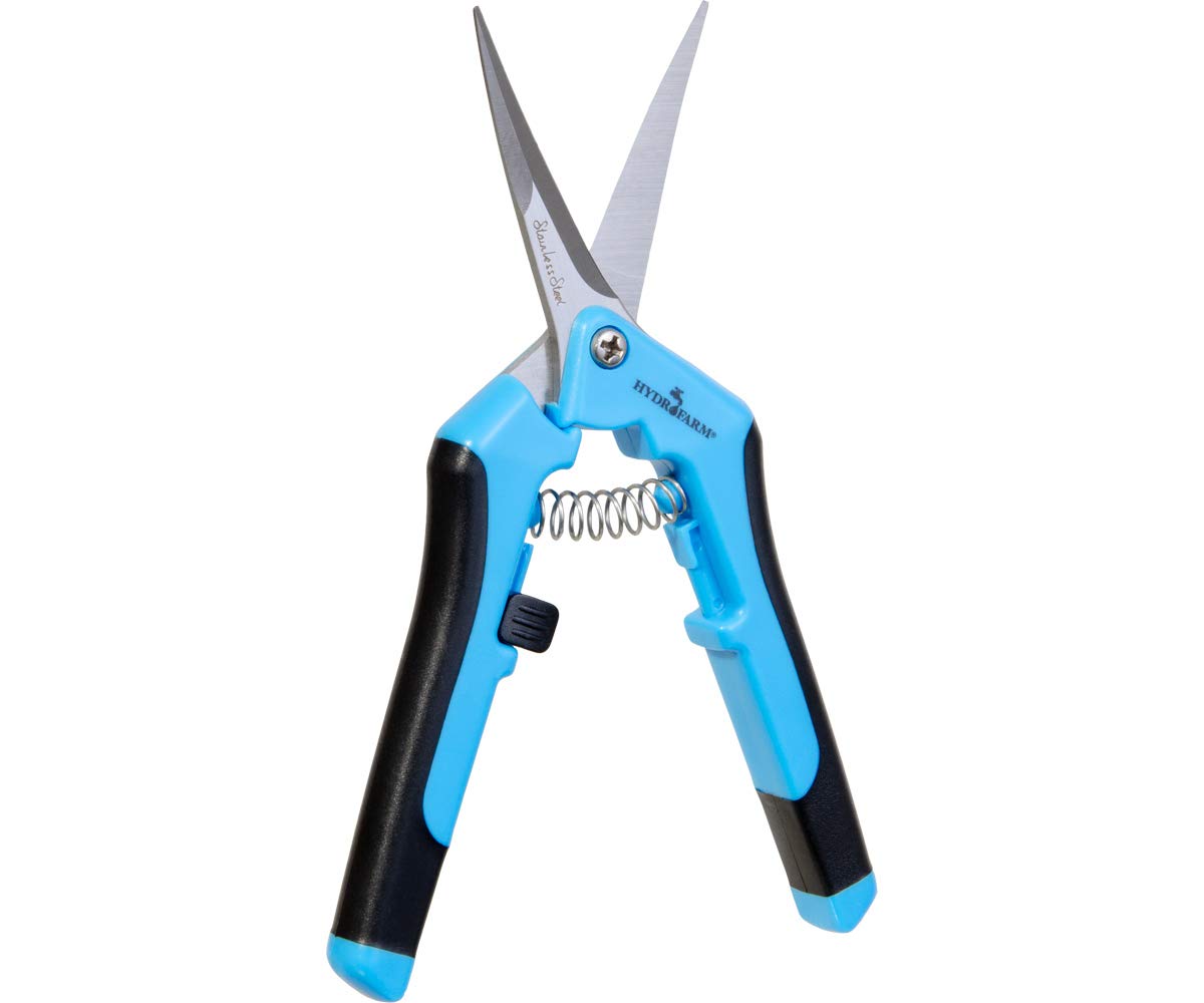 Hydrofarm HGPP400C Precision Curved Blade Pruners, 1-Pack, Blue