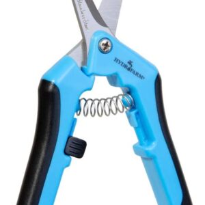 Hydrofarm HGPP400C Precision Curved Blade Pruners, 1-Pack, Blue