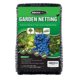 mekkapro heavy duty bird netting, garden nets for fruit, vegetable, plant trees | deer netting and fencing | anti-bird and deer net (7.2 x 65 feet)