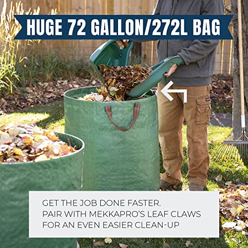 MEKKAPRO 3-Pack 72 Gallons Garden Bag - Reusable Yard Waste Bags, Lawn Pool Garden Waste Bag, Gardening Bags, Leaf Bag Lawn Bags