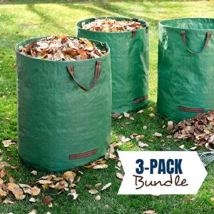 MEKKAPRO 3-Pack 72 Gallons Garden Bag - Reusable Yard Waste Bags, Lawn Pool Garden Waste Bag, Gardening Bags, Leaf Bag Lawn Bags