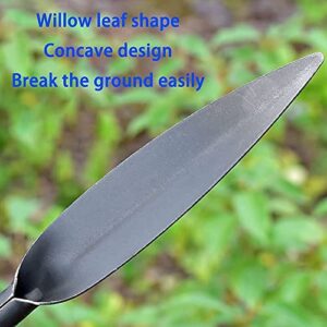 Willow Leaf-Shaped Garden Trowel Tool 12-inch Hand Shovel High-Carbon Steel Material One-Piece Forged Heavy Duty Manual Tool Potting Digging Transplanting Planting Weeding (Grey)