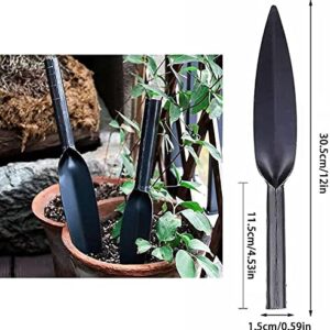 Willow Leaf-Shaped Garden Trowel Tool 12-inch Hand Shovel High-Carbon Steel Material One-Piece Forged Heavy Duty Manual Tool Potting Digging Transplanting Planting Weeding (Grey)