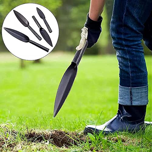 Willow Leaf-Shaped Garden Trowel Tool 12-inch Hand Shovel High-Carbon Steel Material One-Piece Forged Heavy Duty Manual Tool Potting Digging Transplanting Planting Weeding (Grey)