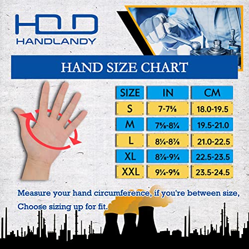 HANDLANDY Men Leather Gardening Gloves, Utility Work Gloves for Mechanics, Construction, Driver, Dexterity Breathable Design Large