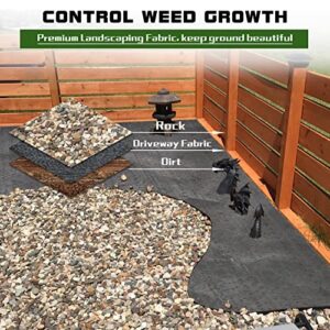 XLX TURF 5.3oz Garden Weed Barrier Heavy Duty Landscape Fabric 3 FT x 50 FT, Thick Woven Weed Block Control, Black Mulch for Ground Cover Geotextile Fabric