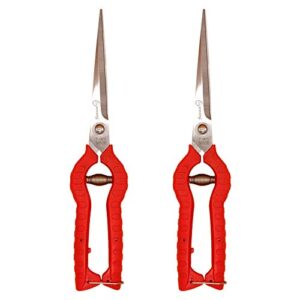 sanung 2 pack multifunctional thin fruit scissors, p-905 garden pruner shears cutters with anti-slip grip high-grade spring lock garden pruner for garden fruits vegetables plants flowers