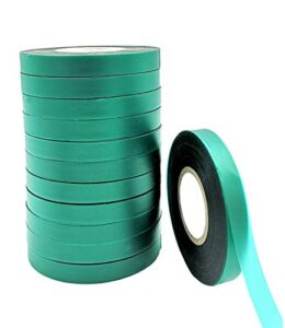 medoore 12 rolls 150 feet stretch tie tape 0.5 inch garden tie tape thick plant ribbon garden green vinyl stake for indoor outdoor patio plant use