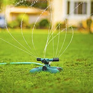 Signature Garden Water Sprinklers for Yard, Three Arm Sprinkler, 12 Built-in Spray Nozzles, 360 Degree Rotation, Connect Multiple Large for Large Or Small Grass Lawn Area