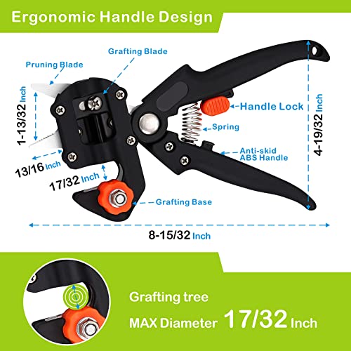 MIDOUWEST Garden Grafting Tool Kit for Fruit Trees,Grafting Tapes,Professional Grafting Knife with Brass Bark Lifter