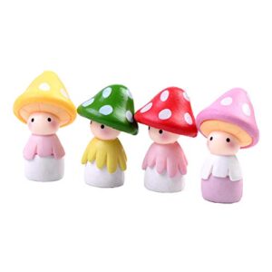 maomia fairy mushroom doll figurines 4 pcs miniature fairy garden micro landscape mini dollhouse garden decoration outdoor decoration