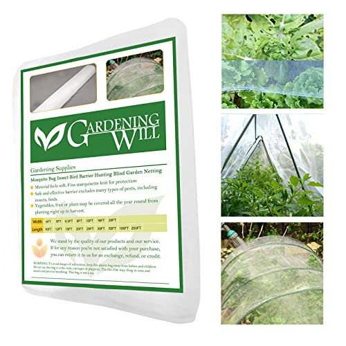 10x50Ft Mosquito Bug Insect Bird Fine Mesh Net Barrier Hunting Blind Garden Screen Netting for Protect Your Plant Fruits Flower