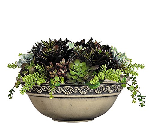 Classic Home and Garden Corinthian Bowl 12" Planter, Cast Concrete