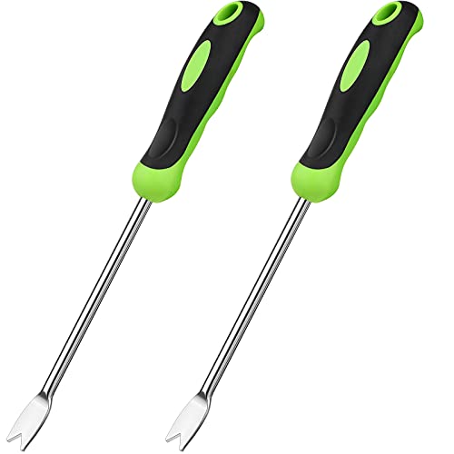 Hand Weeder Tool Garden Weeding Tool Gardening Weeder Tool with Ergonomic Handle, Stainless Steel Garden Lawn Farmland Transplant Gardening Plant Tool（2 Pronged Fork, 2 Pieces）