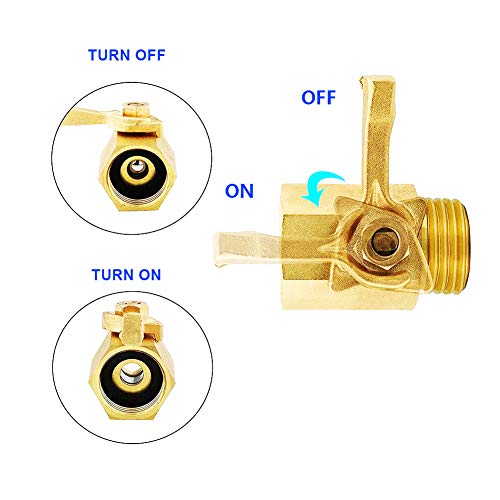 Hooshing 2PCS Heavy Duty 3/4" Brass Shut Off Valve Garden Hose Connector Water Flow Control Valve for Garden Nozzle Water Hose