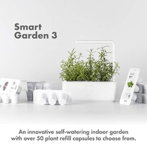 Click & Grow Indoor Herb Garden Kit with Grow Light | Smart Garden for Home Kitchen Windowsill | Easier Than Hydroponics Growing System | Vegetable Gardening Starter (3 Basil Pods Included), Beige