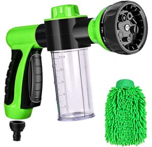 staibc garden hose nozzle, high pressure water hose nozzle spray nozzle with 3.5oz soap dispenser bottle snow car wash foam gun for watering plants, lawn, patio, cleaning, showering pet