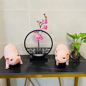 Garden Statue Baby Pig Decorative Garden Figurines Gift, Cute Pig Garden Statue Resin Lawn Ornaments, Durable Farmhouse Animal Sculpture Art Decoration for Home Outdoor Décor (White, Standing)