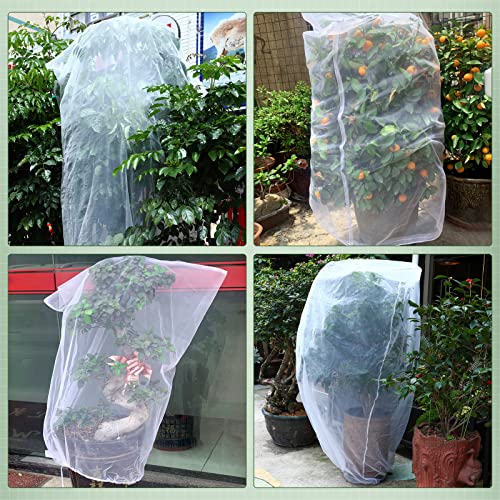 Bird Barrier Netting Mesh with Drawstring Plant Netting Cover Garden Protection from Animals Large Fruit Netting Cover for Protecting Plant Tree Vegetables Flowers from Bird (2 Pcs, 5.25 x 7.58 Ft)