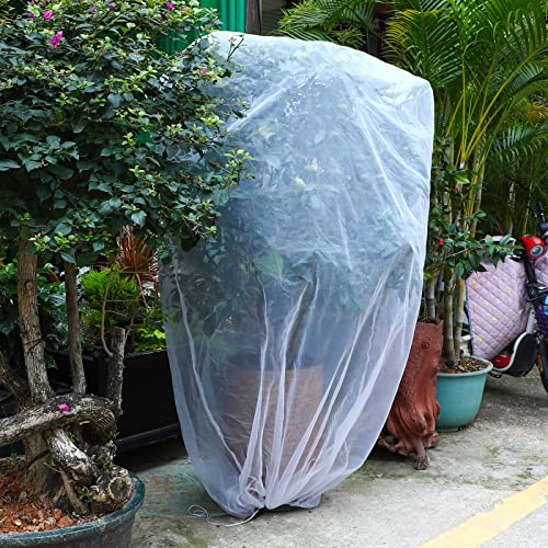 Bird Barrier Netting Mesh with Drawstring Plant Netting Cover Garden Protection from Animals Large Fruit Netting Cover for Protecting Plant Tree Vegetables Flowers from Bird (2 Pcs, 5.25 x 7.58 Ft)