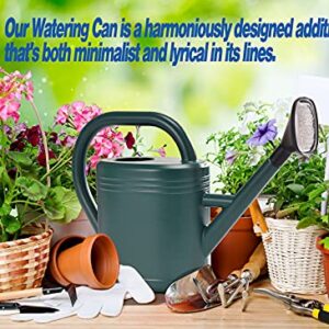 Watering Can 1 Gallon for Indoor Plants, Garden Watering Cans Outdoor Plant House Flower, Gallon Watering Can Large Long Spout with Sprinkler Head (Grey)