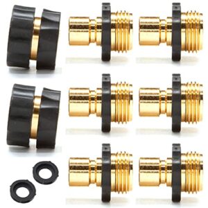 no-leaks pressure washer garden hose quick connect set , 6 male connects + 2 female connects