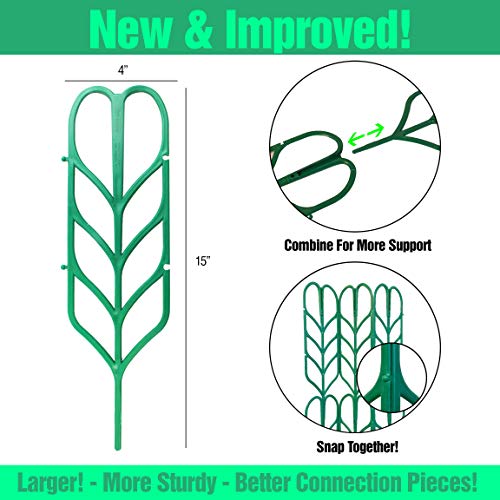 PeerBasics, Indoor Plant Trellis, 12 Pack, Climbing Garden Leaf Shape Supports, for DYI Climbing Stems Stalks & Vine Vegetable Potted Garden (12)