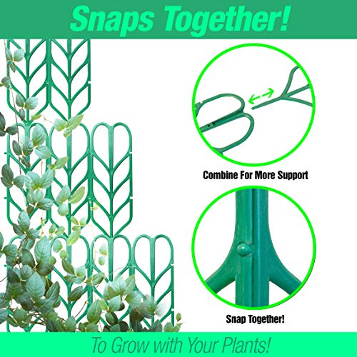 PeerBasics, Indoor Plant Trellis, 12 Pack, Climbing Garden Leaf Shape Supports, for DYI Climbing Stems Stalks & Vine Vegetable Potted Garden (12)