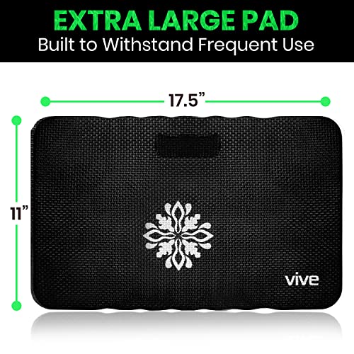 Vive Extra Thick Kneeling Pad for Gardening - Firm Waterproof Knee Mat for Work, Cleaning, Bathing Baby, or Hard Wood Floors - Foam Kneeler for Yoga, Exercise - Great Garden Supplies & Accessories