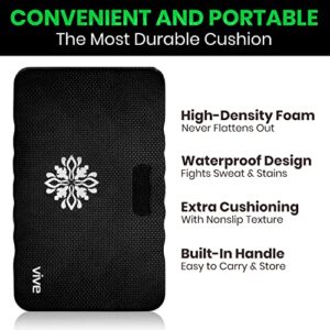 Vive Extra Thick Kneeling Pad for Gardening - Firm Waterproof Knee Mat for Work, Cleaning, Bathing Baby, or Hard Wood Floors - Foam Kneeler for Yoga, Exercise - Great Garden Supplies & Accessories