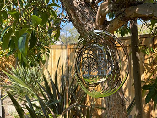 VP Home Tree of Life Dreamcatcher Kinetic Wind Spinner for Yard and Garden Wind Spinner Outdoor Metal Large Hanging Dreamcatcher Decor 3D Garden Art Wind Sculpture Spinners Kinetic Art Decorations