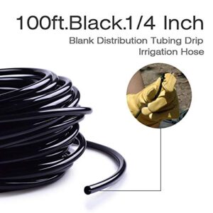 MIXC 100ft 1/4 inch Blank Distribution Tubing Drip Irrigation Hose Garden Watering Tube Line