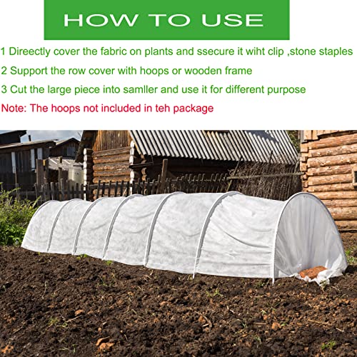 Plant Covers Freeze Protection Floating Row Cover Garden Fabric Cover for Winter Frost Protection Sun Pest Protection and Covers Outdoor Plants 1.5m X 5m (5FT X 16FT)