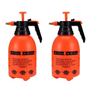 joytube 2 pcs garden pressure sprayer 2-liter pump water sprayer bottle portable one-hand grip for general use cleaning, washing